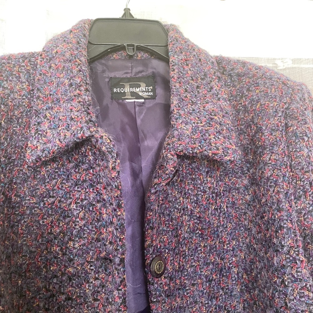 Purple Nubby Tweed Blazer Vintage - Gem